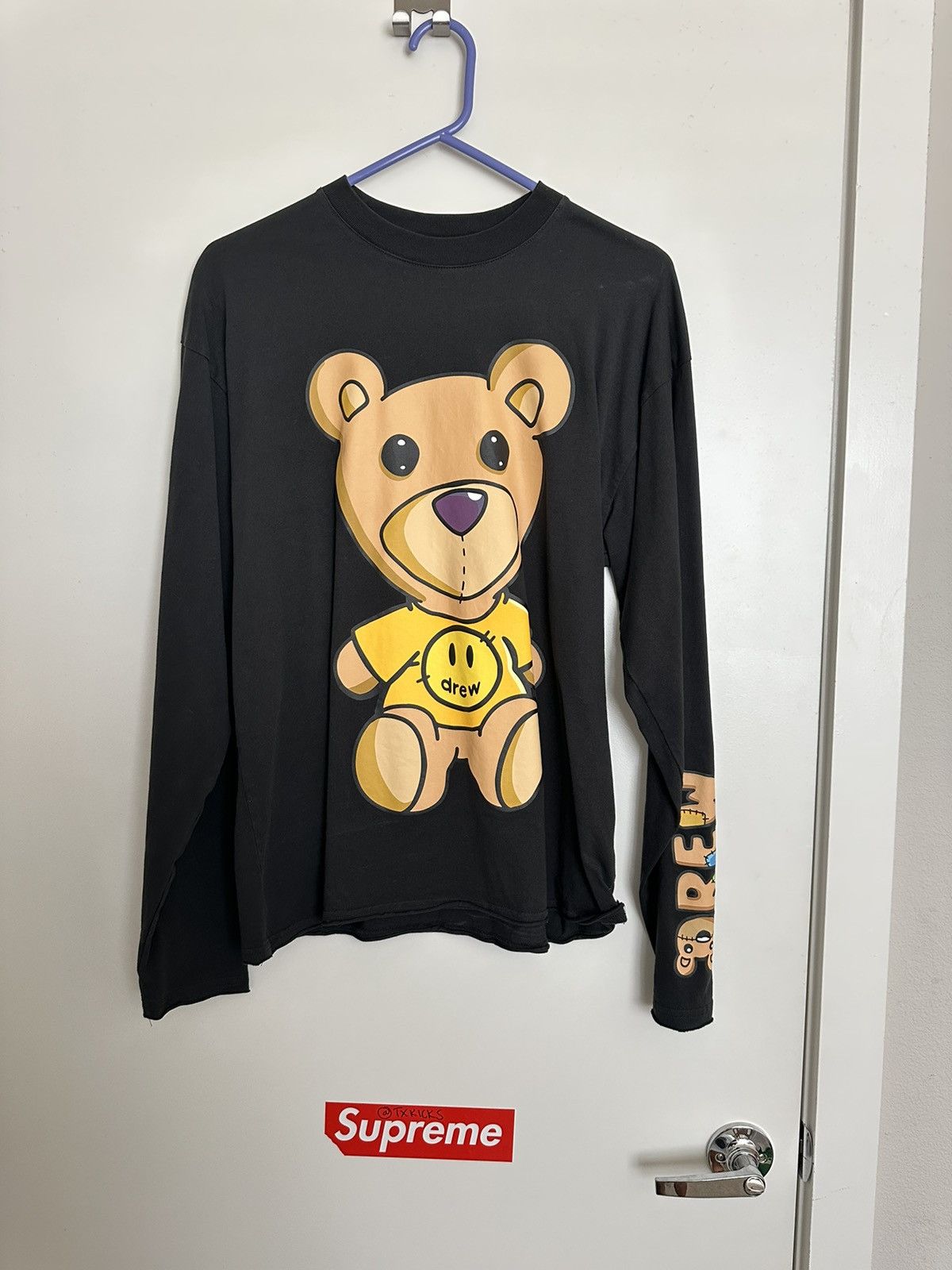 Drew House Drew House “Theodore” Long Sleeve Tee Black (XS) Teddy Bear ...