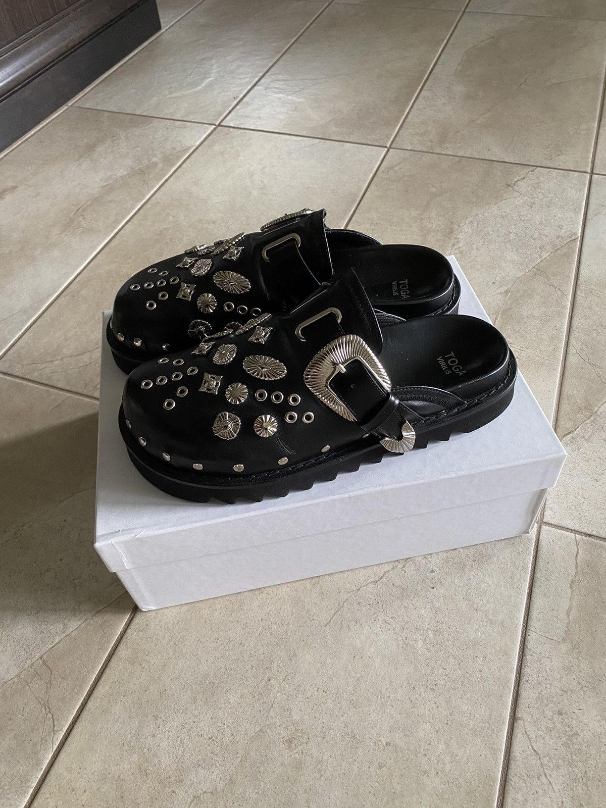 Toga Toga Virilis Black Studded Clogs | Grailed