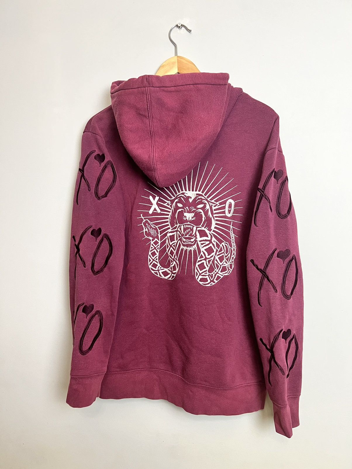 H&M The Weeknd XO Band Hoodie Burgund Rare H&m Collab Streetwear | Grailed