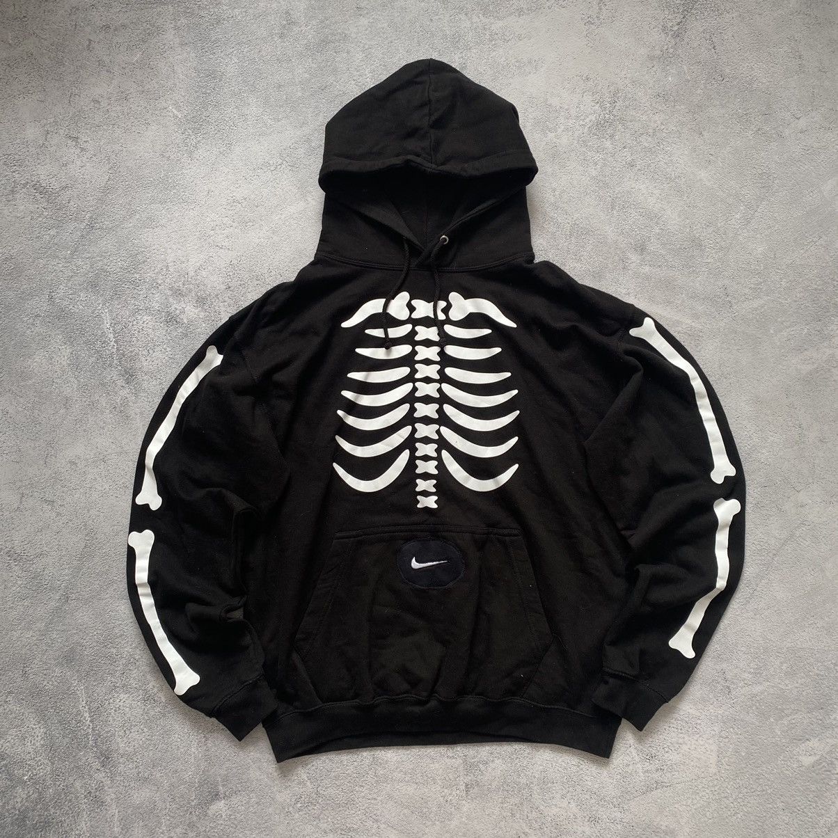 Nike vintage custom nike Skeleton Y2k hoodie | Grailed