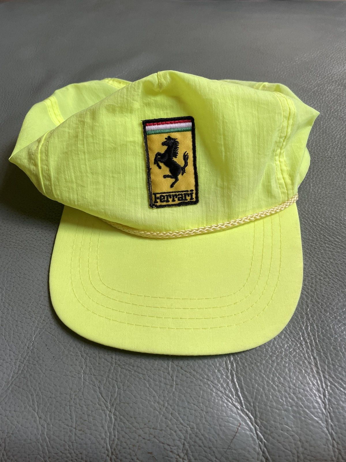 Ferrari × Streetwear × Vintage Vintage Neon nylon Ferrari rope Snapback ...