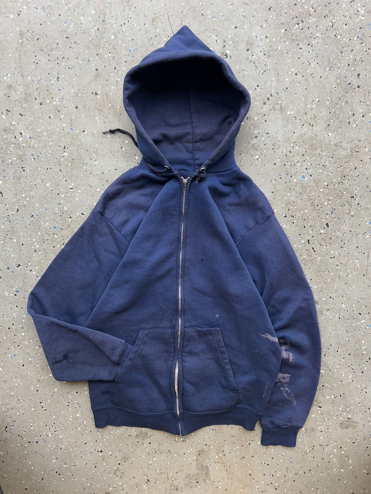 Blank × Russell Athletic × Vintage Vintage Faded 80s Distressed Zip Up ...