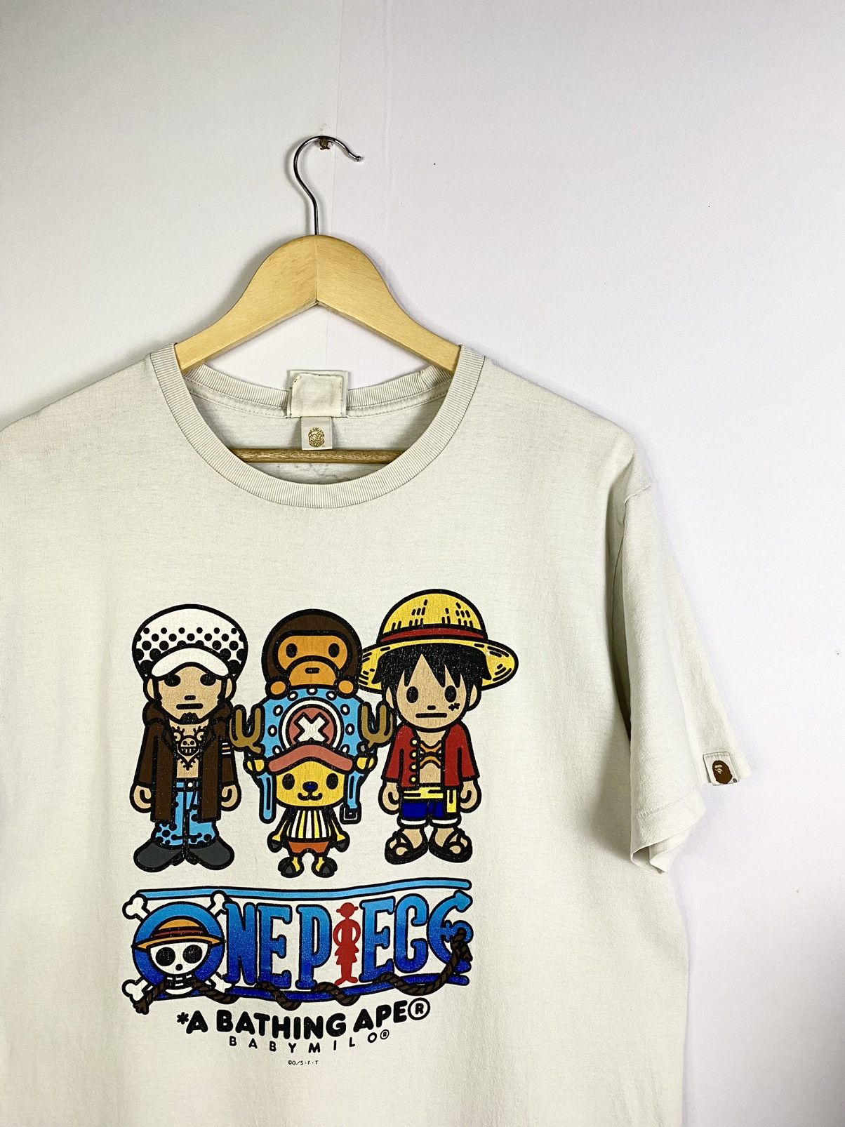 Bape × One Piece BAPE x ONE PIECE tee luffy trafalgar law chopper white ...