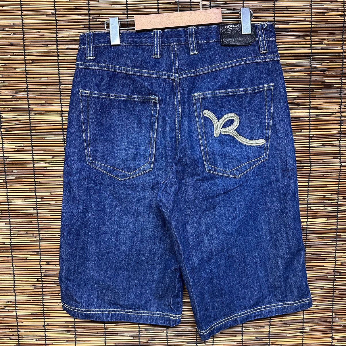 Vintage Rocawear Denim Jorts R Logo Back Pocket Y2K Size 32 | Grailed