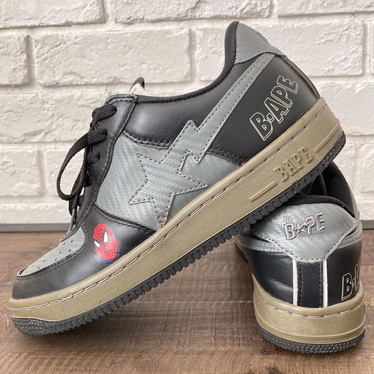 Bape Marvel comics Spider Man leather BAPE STA sneaker APE | Grailed