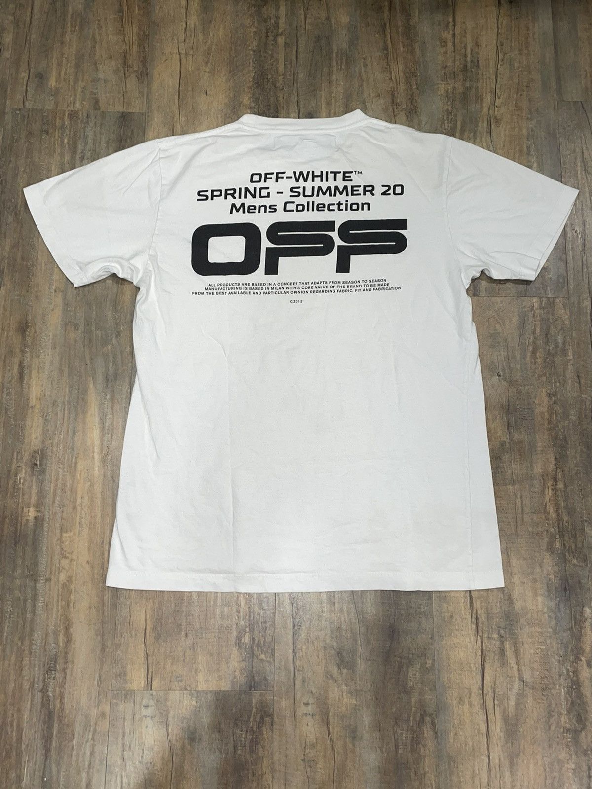 Off-White RARE Off-White Wavy Line Logo White Tee SS20 | Grailed