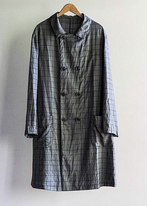 Geoffrey B. Small Early 1900's long double-breasted atelier work jacket ...