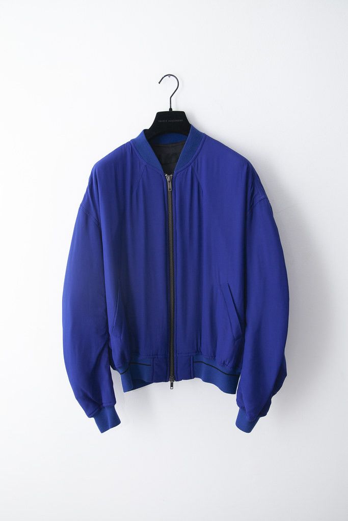 Haider Ackermann SS19 royal blue silk bomber jacket | Grailed