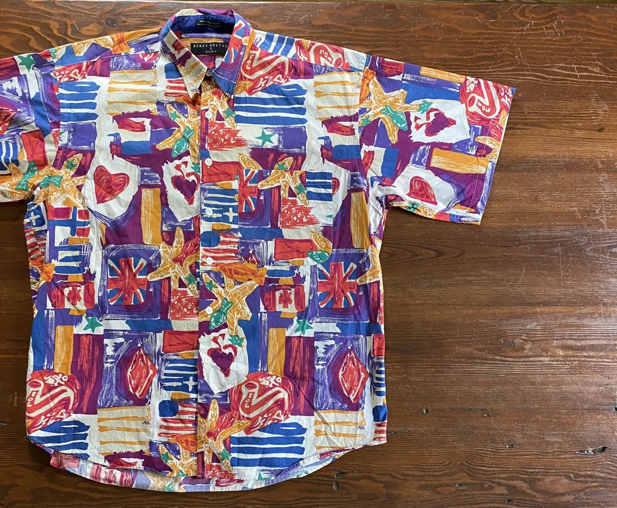 Art × Henry Grethel × Vintage Vintage 80’s Henry Grethel Abstract Multi ...