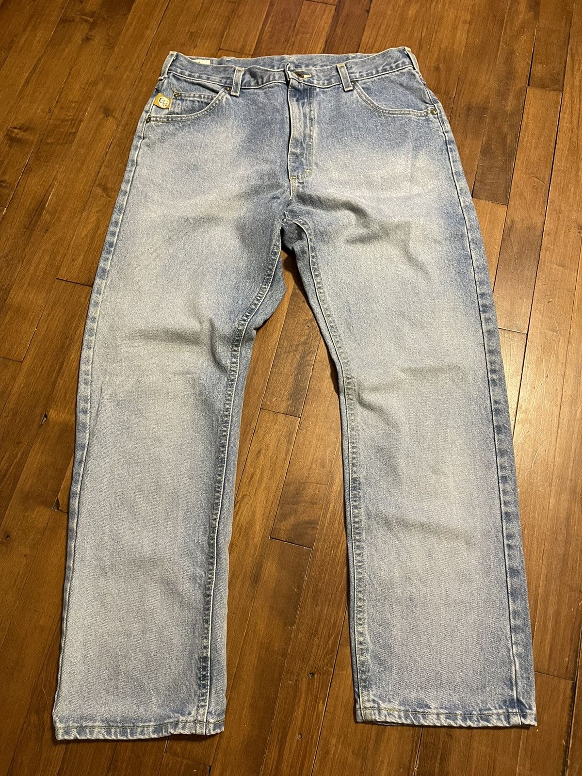 Lee × Made In Usa × Vintage Vintage Baggy Lee Dungarees Light Wash Made in USA | Grailed