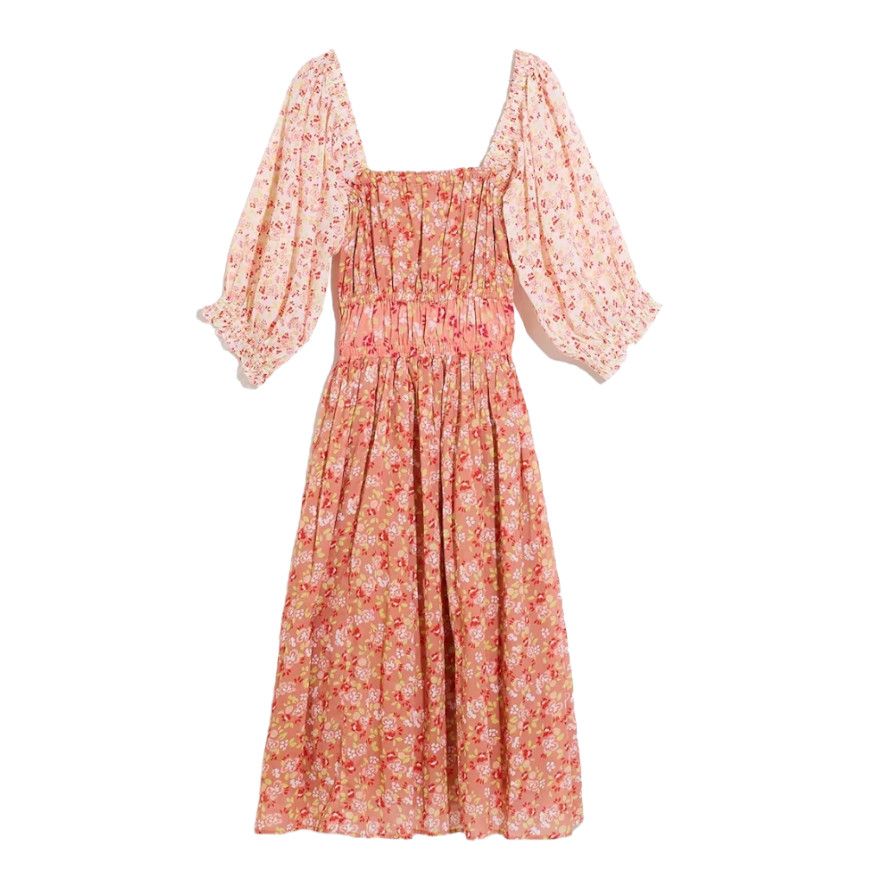 Apiece Apart Apiece Apart Marique Floral Balloon-Sleeve Midi Dress ...