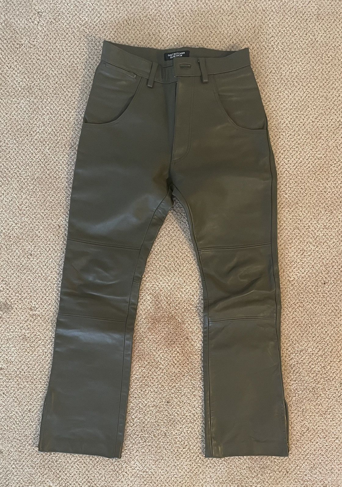 Diet Butcher Slim Skin Leather flare pants | Grailed