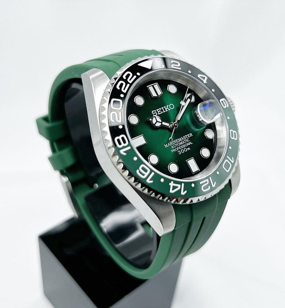 Custom RARE Custom Seiko Mod Watch Sprite Hulk GMT 40MM | Grailed