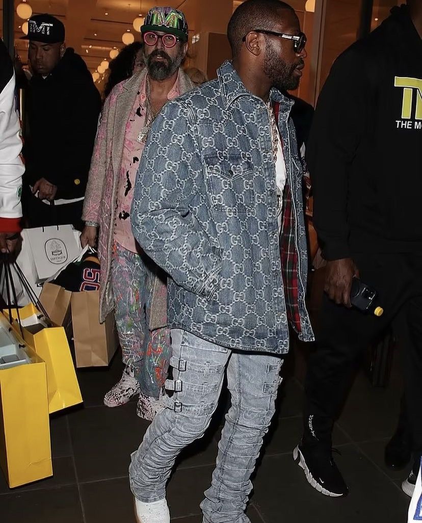 Streetwear Guapi Blue Stacked Paisley Denim Jeans | Grailed