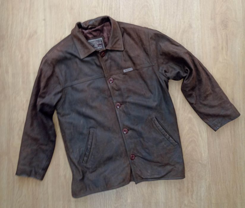 Marlboro Marlboro brown leather jacket L | Grailed