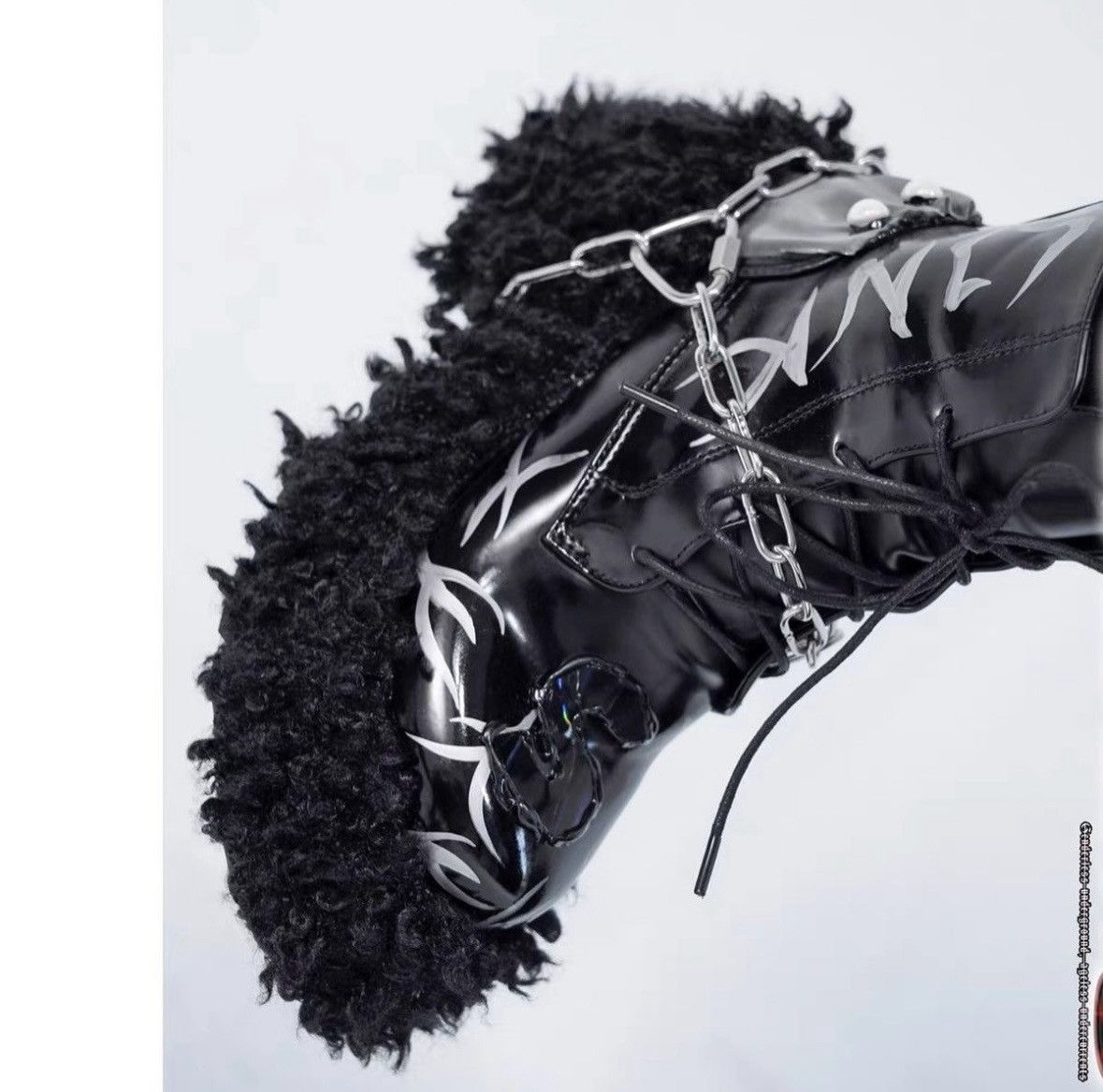 Japanese Brand × MOTO × New Rock Fur platform chunky biker boots new ...