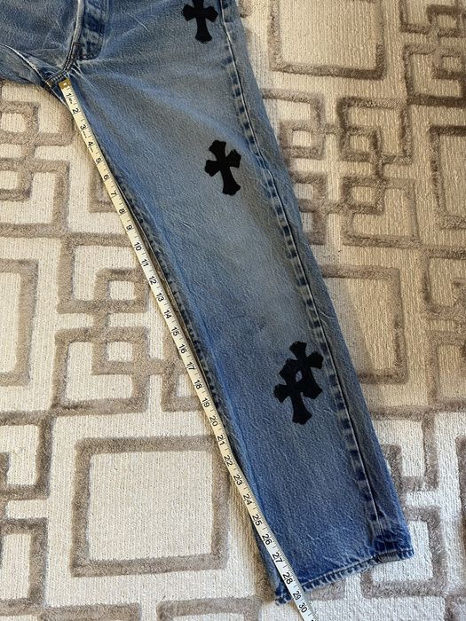Chrome Hearts AUTHENTIC chrome hearts patchwork jeans | Grailed