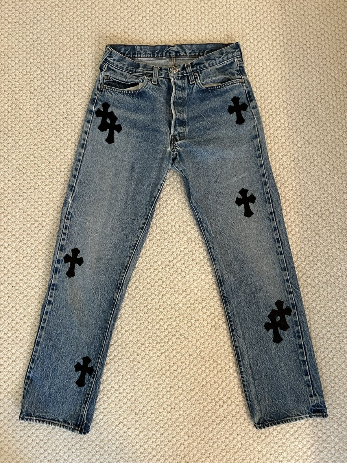 Chrome Hearts AUTHENTIC chrome hearts patchwork jeans | Grailed