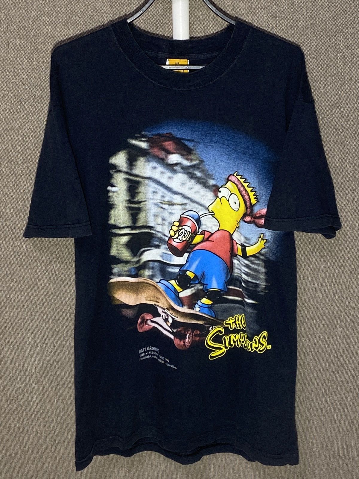 Vintage 90s Vintage 1999 The Simpsons Bart Skate T-Shirt In Black | Grailed