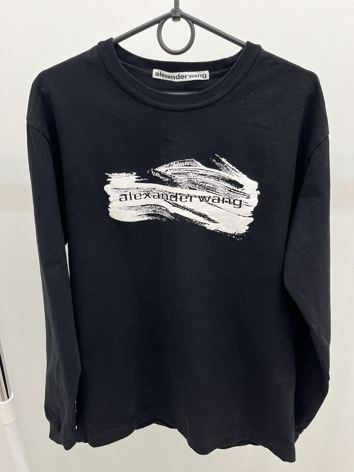 Alexander Wang Alexander Wang Black Cotton Logo Longsleeve | Grailed
