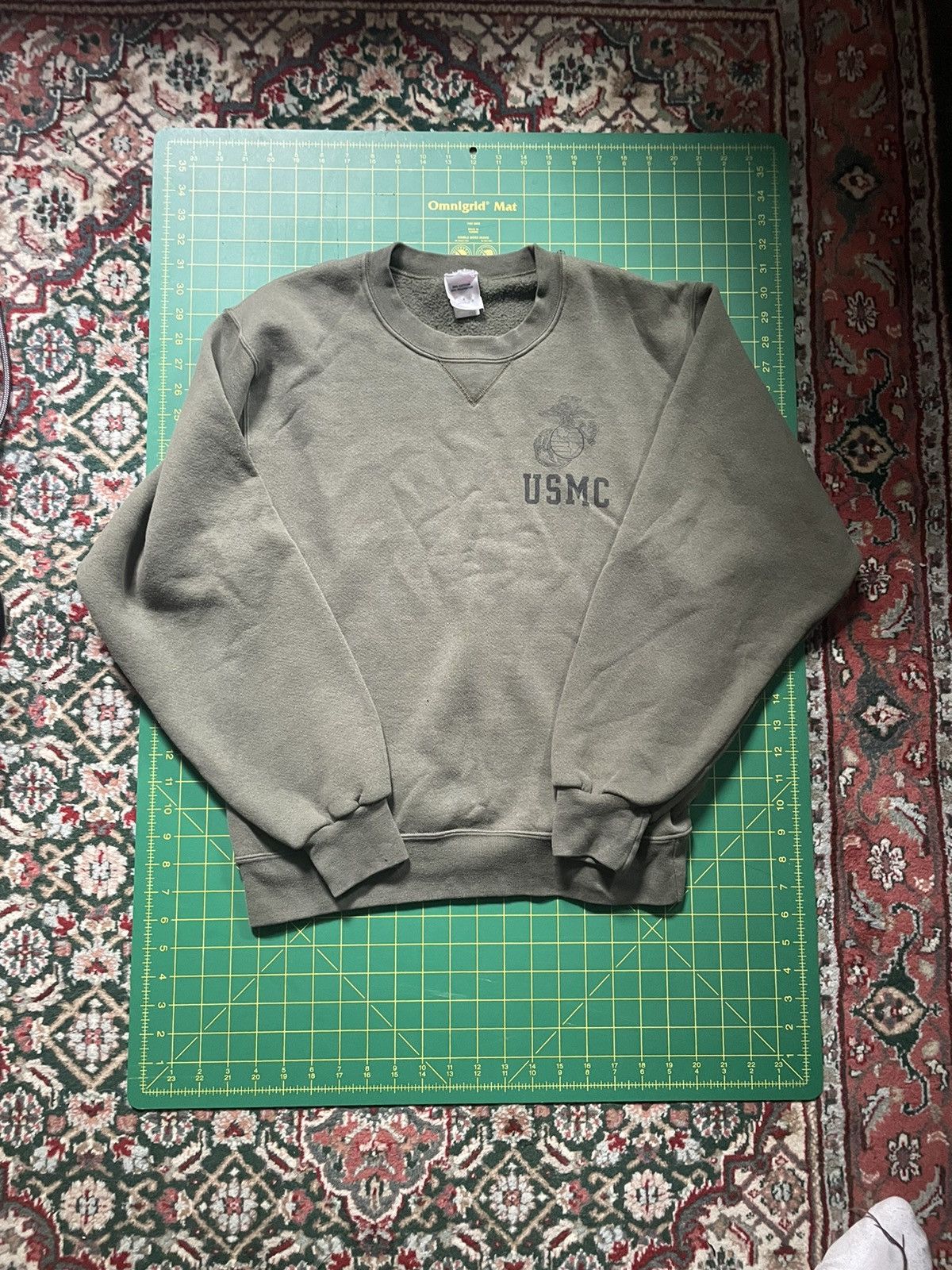 Usmc × Vintage Vintage USMC faded green crewneck | Grailed