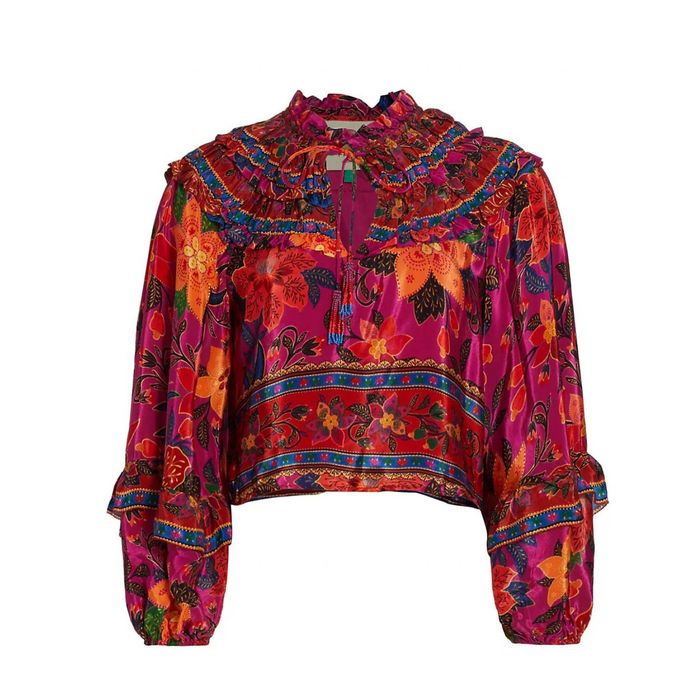 Farm Rio Farm Rio Tropical Tapestry Ruffled Blouse In Tropical | Grailed