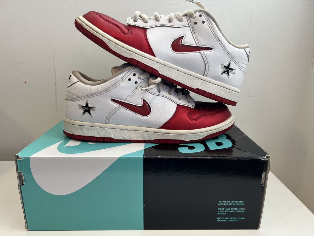 Supreme Nike SB Dunk Low Supreme Jewel Red | Grailed