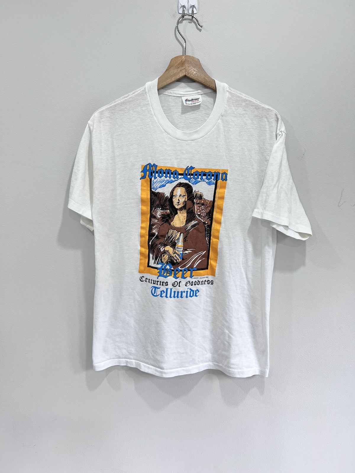 Vintage Vintage 1987 Mona Corona Beer Tee Shirt lisa art parody | Grailed