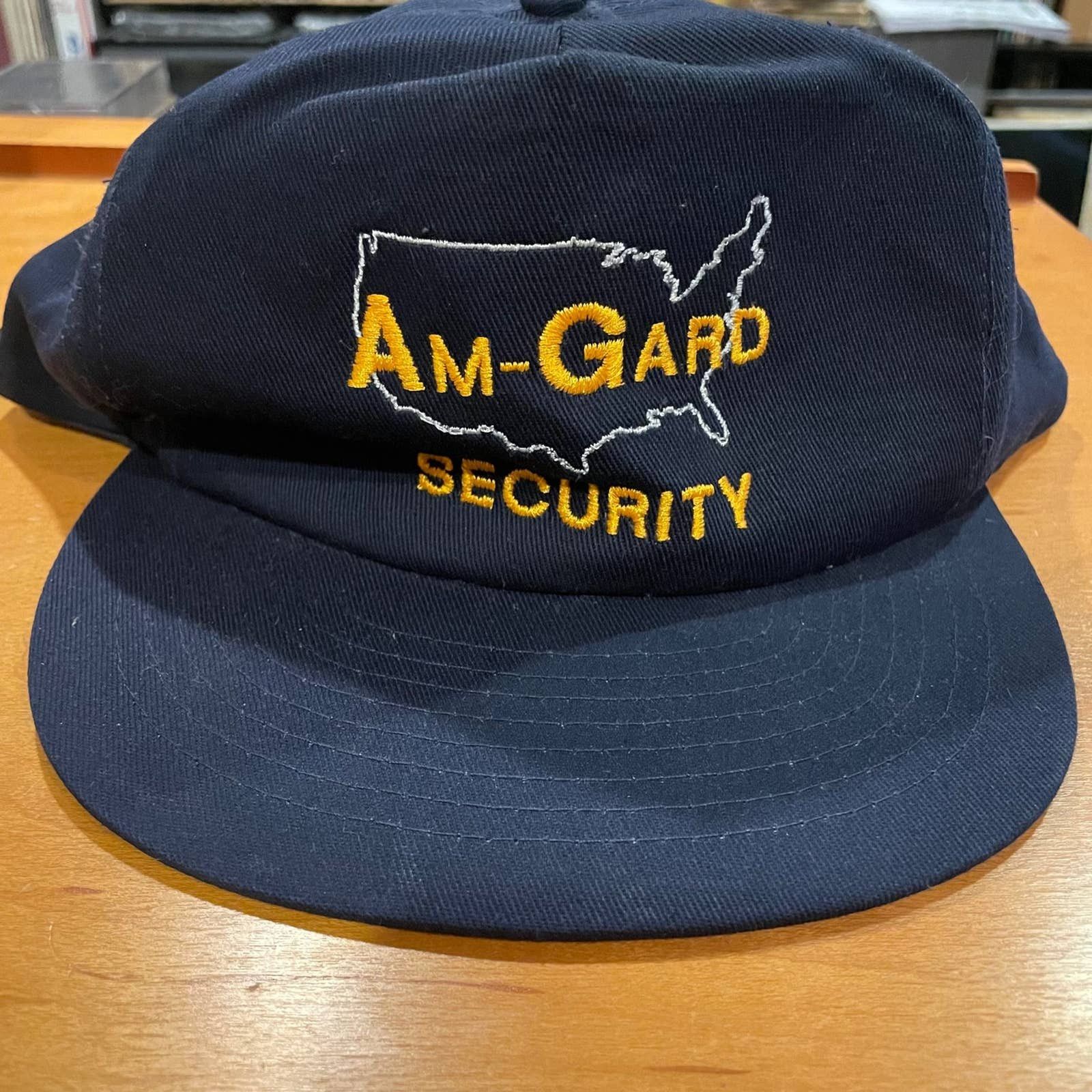 Blank Vintage Am-Gard Security Snapback Hat/Cap navy blue retro | Grailed