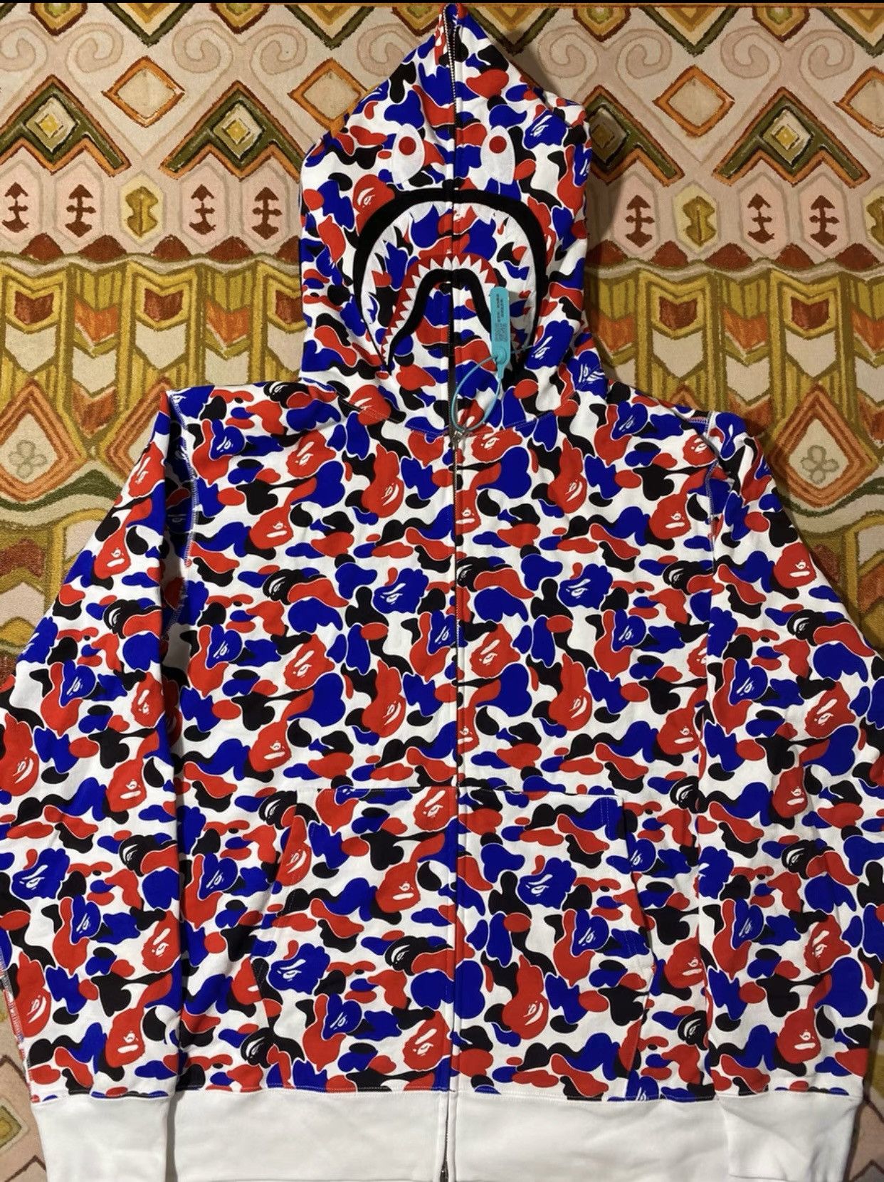 Bape BAPE STORE LONDON CAMO SHARK FULL ZIP HOODIE | Grailed