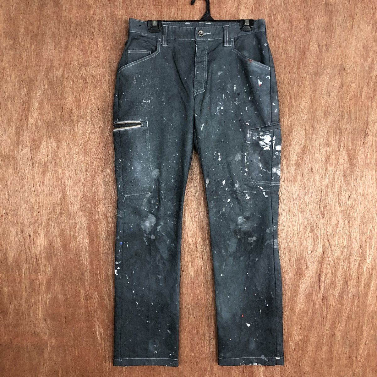 Vintage Fine Assist Blue Faded painter thrashed Cargo Pants #c744 | Grailed