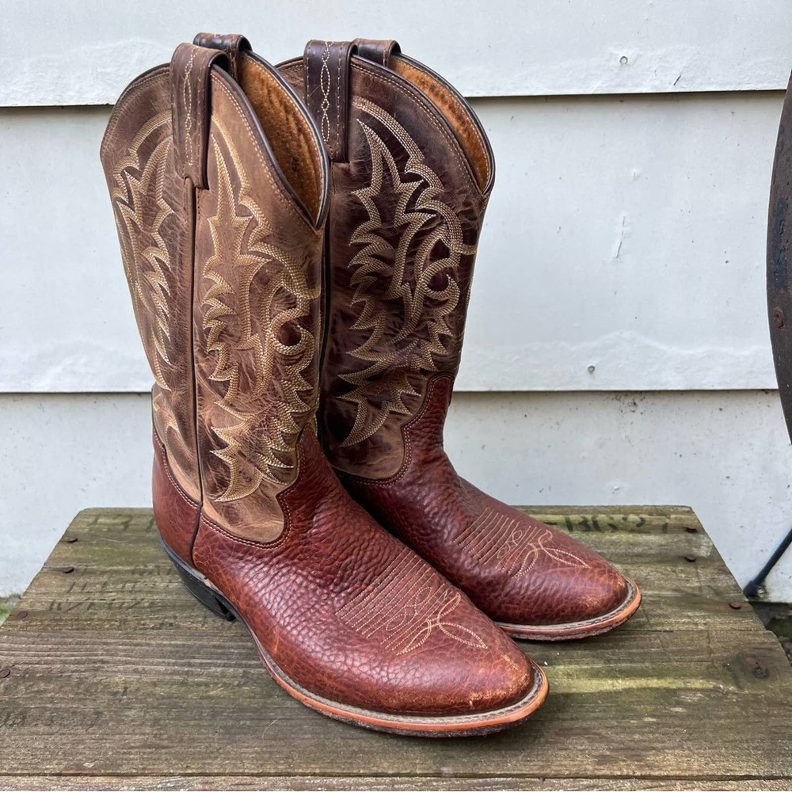 Tony Lama Tony Lama Americana Cognac Conquistador Calf Leather Boots ...