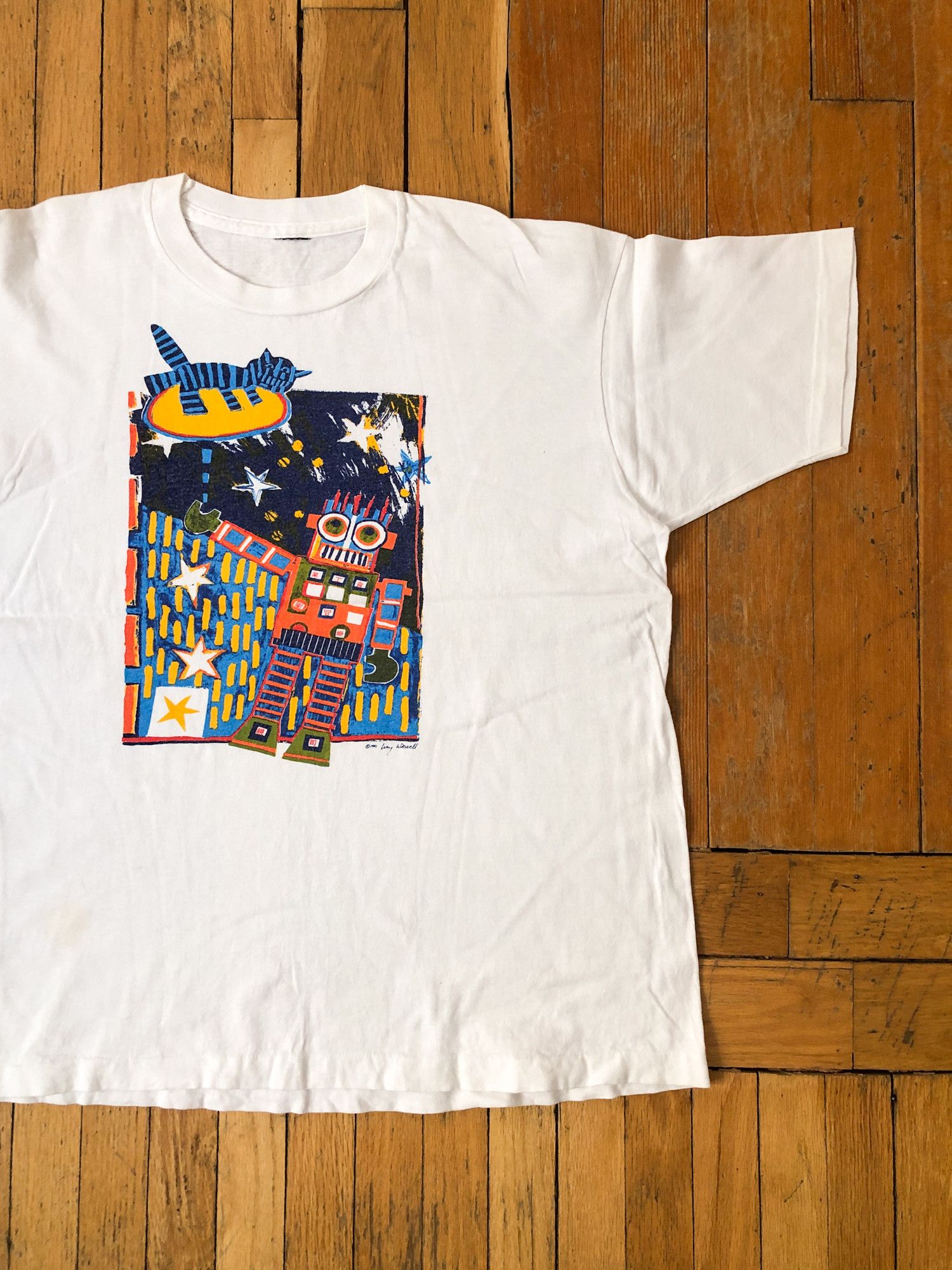 Art × Made In Usa × Vintage 1991 Single Stitch 'Wassell's Painting' Art ...