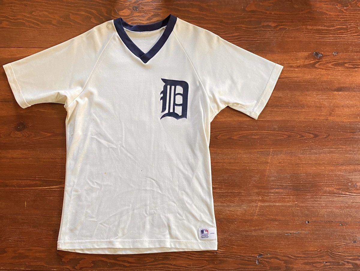 Vintage Vintage 80’s Detroit Tigers Sand Knit Raglan Jersey Tee | Grailed