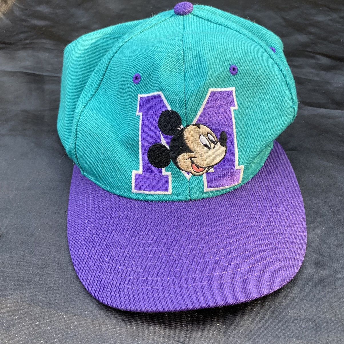 Disney × Mickey Mouse Vintage Disney Mickey Mouse SnapBack Hat -Teal ...