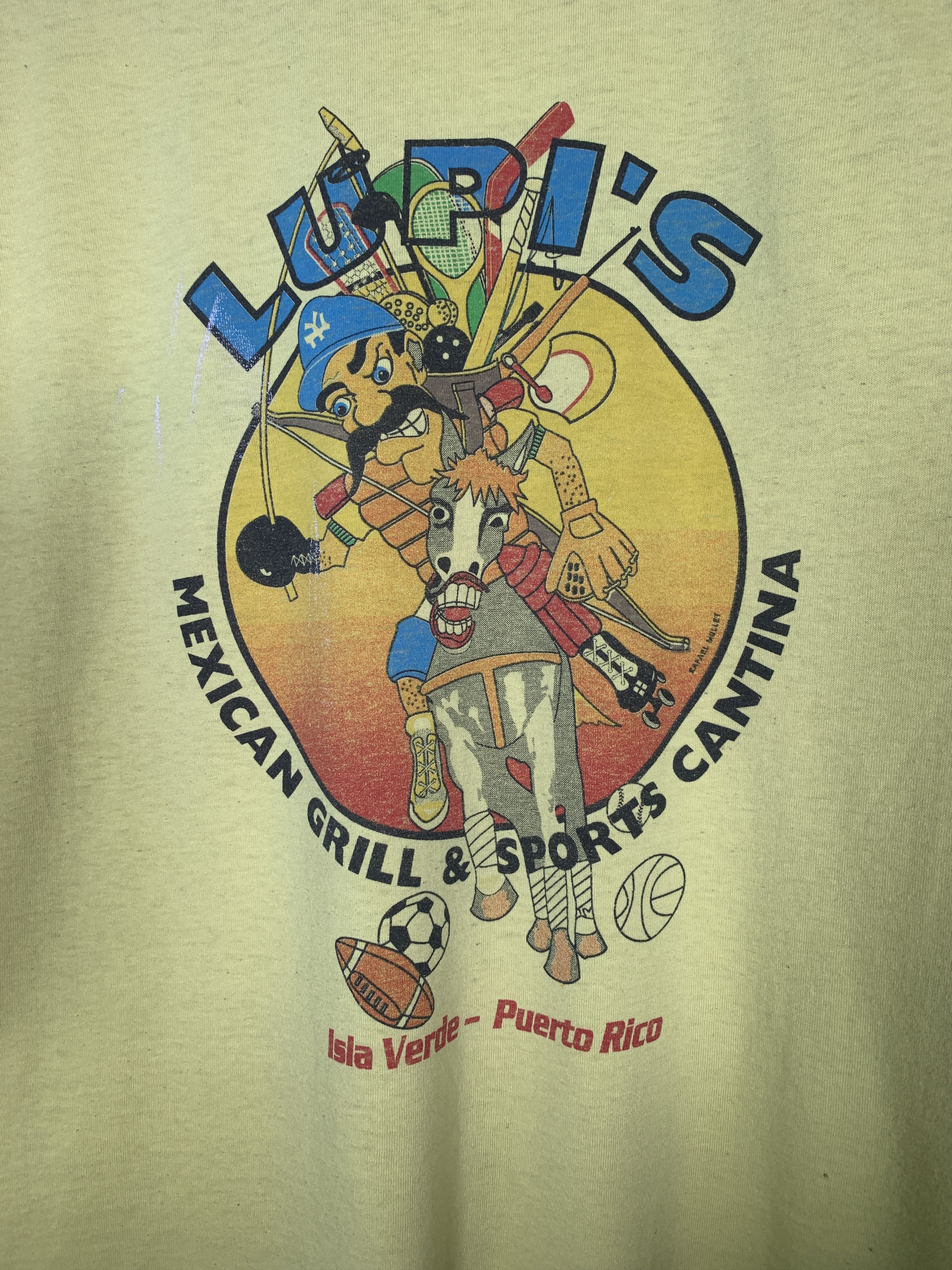Art × Mexicana × Vintage Y2K Lupis Mexican Grill Yellow T Shirt Funny ...