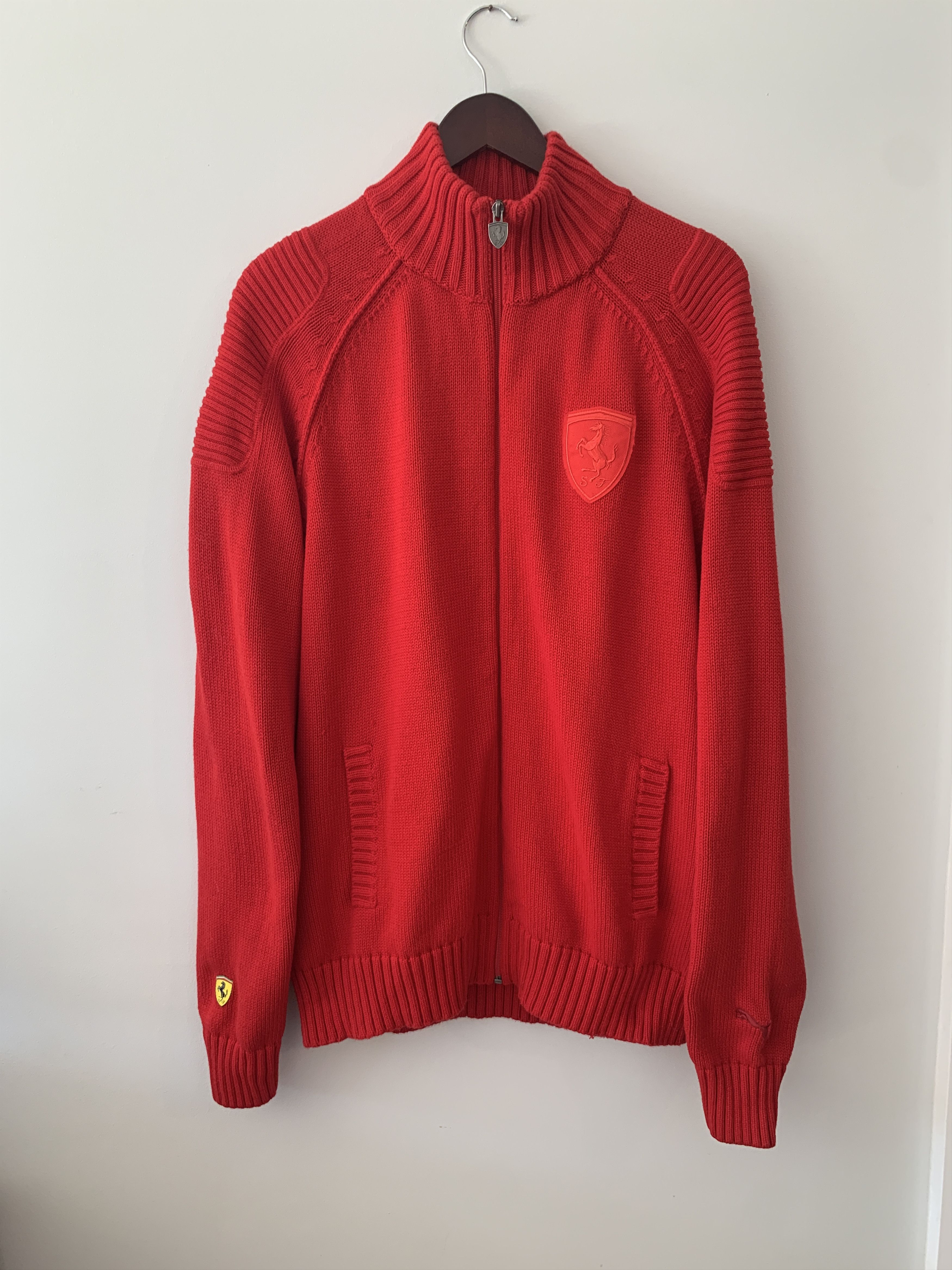 Vintage Rare Ferrari Puma Knitted Zip Racing Sweater Travis Style | Grailed