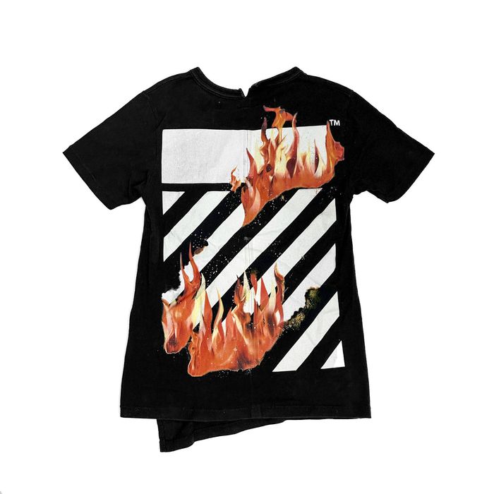 Off-White Off-White c/o Virgil Abloh Diagonal Fire T-Shirt | Grailed