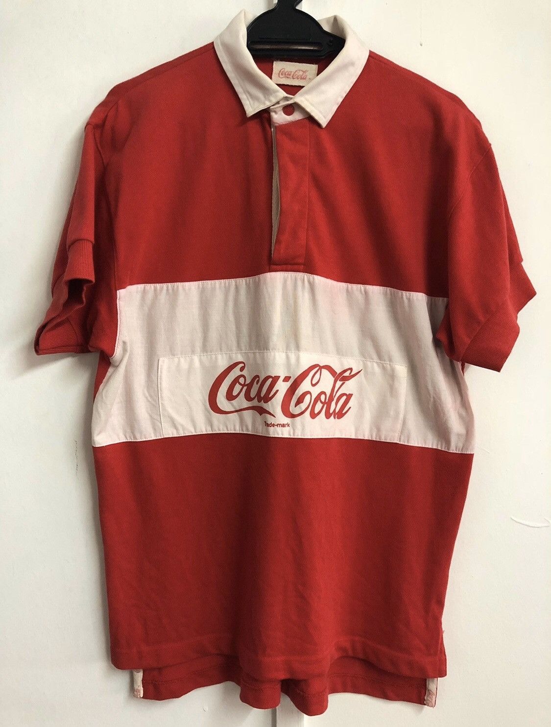 Coca Cola × Vintage Rare 90s Vintage COCA COLA Red White Polo Shirt ...