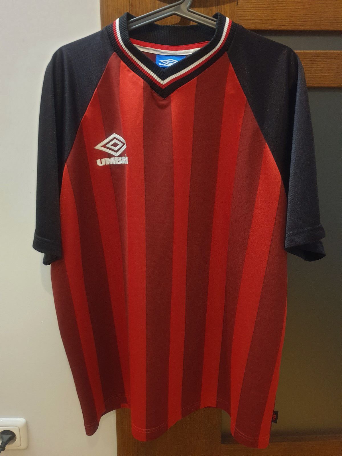 Umbro Vintage Umbro Striped Red Football Jersey | Grailed