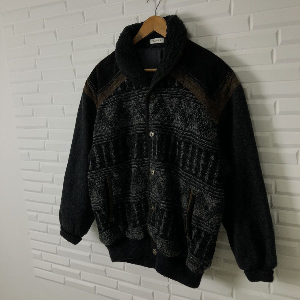 Japanese Brand VINTAGE SUIDE LEATHER JACKET CLEVER NAVAJO DESIGN | Grailed