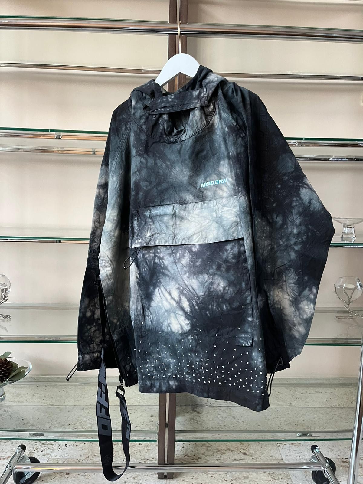 Off-White Oversized Strass Tie Dye Crystal Bottom Anorak in Multicolor ...
