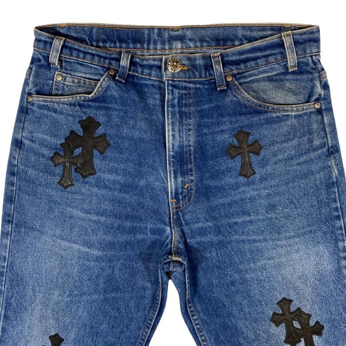 Chrome Hearts Chrome Hearts Denim Jeans With Black Patches | Grailed
