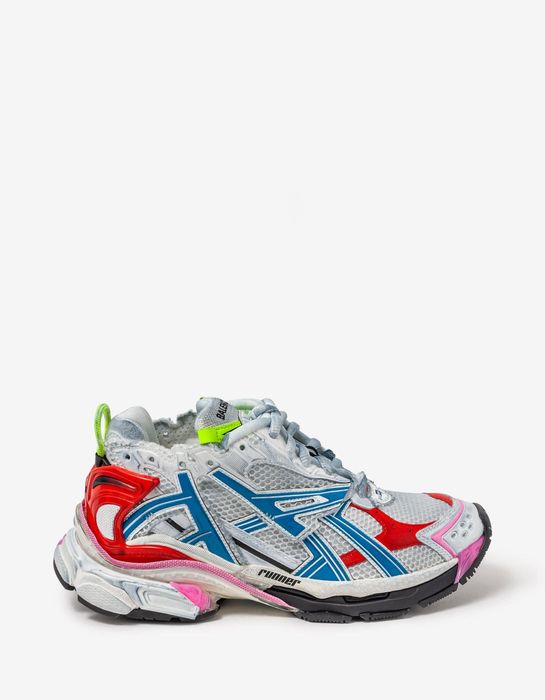 Balenciaga White Multicolour Runner Trainers | Grailed