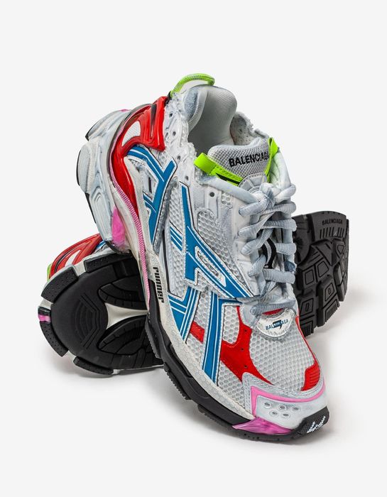 Balenciaga White Multicolour Runner Trainers | Grailed
