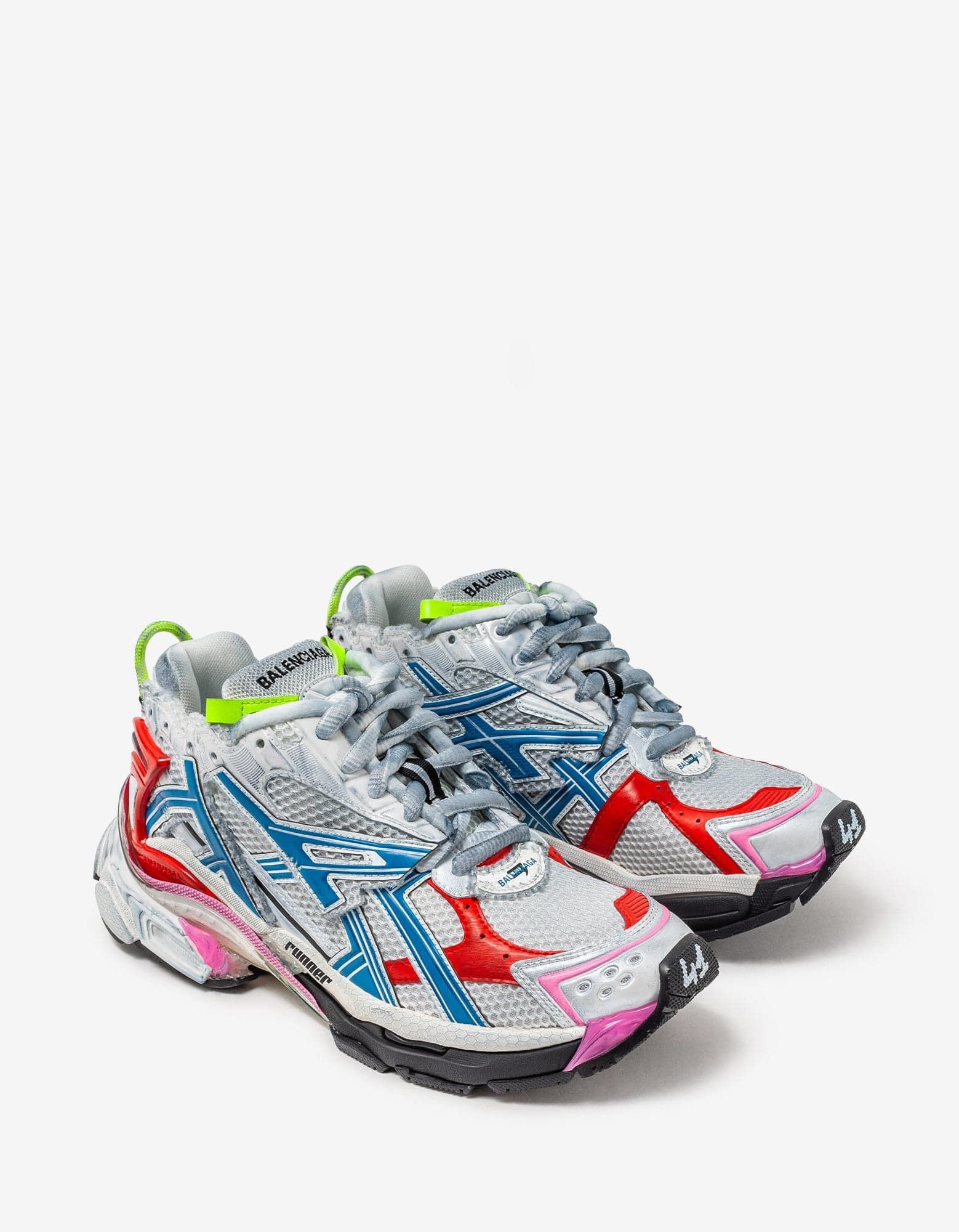 Balenciaga White Multicolour Runner Trainers | Grailed