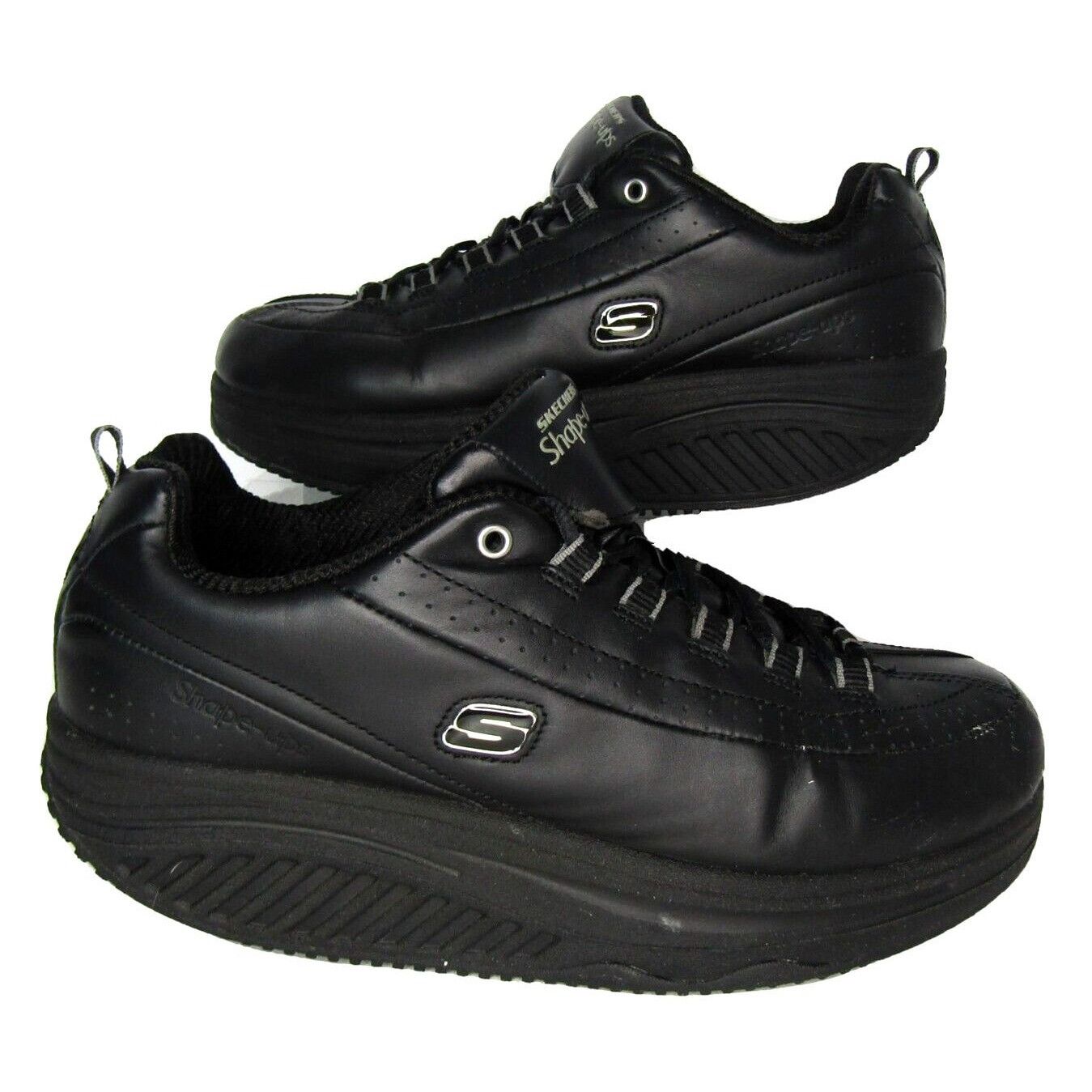 SKECHERS Skechers Shape-Ups Black Work Shoes Slip-Resistant Steel Toe ...