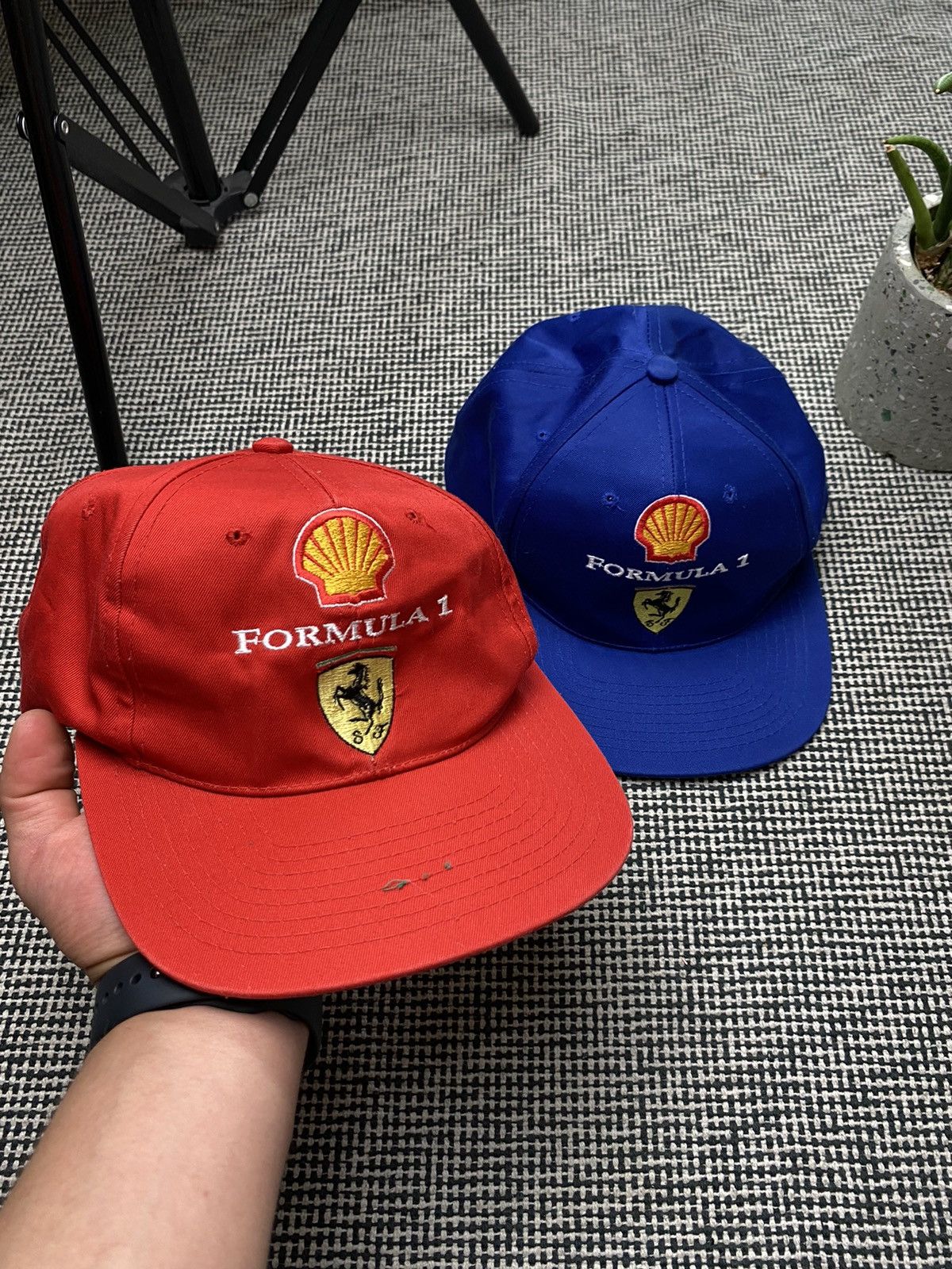 Vintage Cap x2 vintage Ferarri shell formula 1 | Grailed