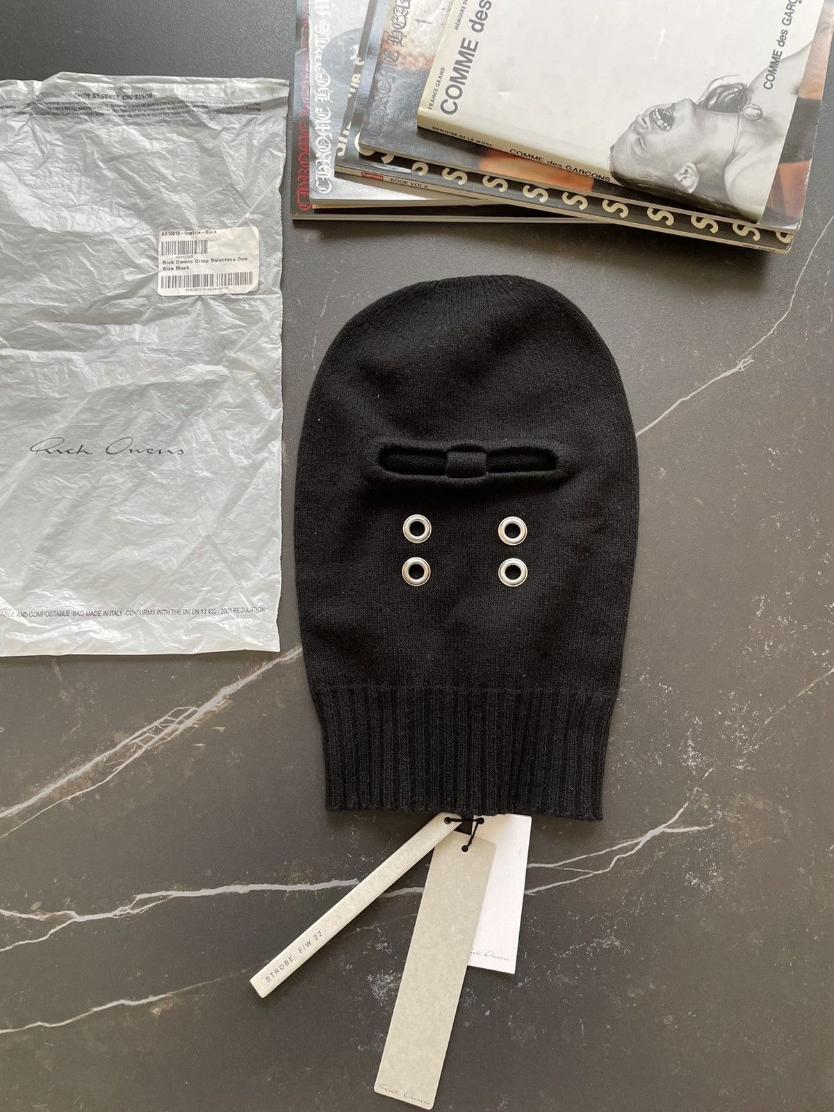 Rick Owens Rick Owens FW22 gimp balaclava mask | Grailed