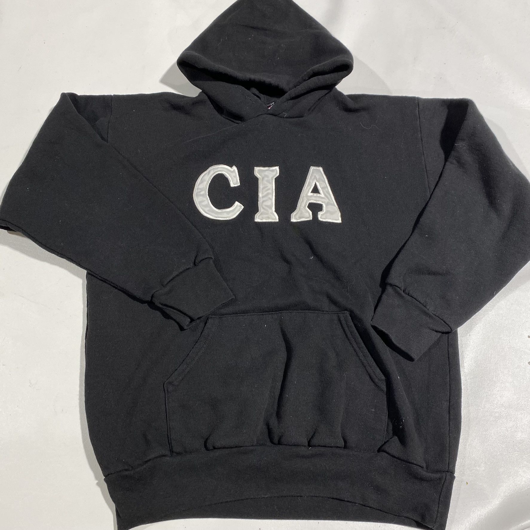 Vintage 80's 90's Vintage Black Hoodie CIA | Grailed
